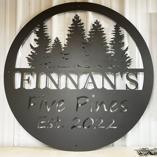 Customized Pine Tree Monogram Sign - American Aftermarkets Metalworks