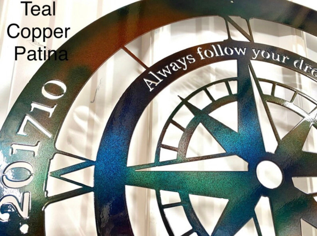 Custom Metal Compass with NSEW and Coordinates - American Aftermarkets ...