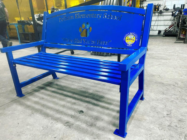 Memorial Bench with Picture | Custom Steel Bench Designs - American ...