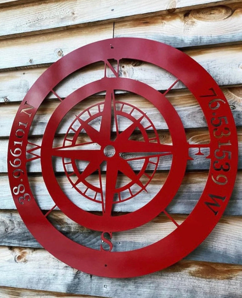 Custom Metal Compass with NSEW and Coordinates - American Aftermarkets ...