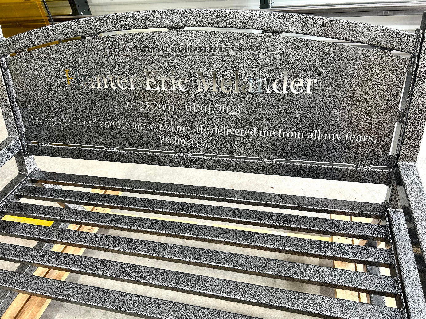 Personalized Steel Bench for Memorial, Dedication, Buddy Benches ...