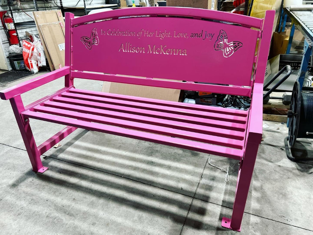 Personalized Steel Bench for Memorial, Dedication, Buddy Benches ...