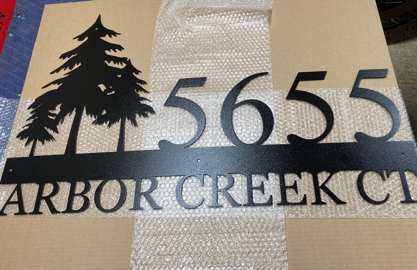 Pine Tree House Number Sign - American Aftermarkets Metalworks