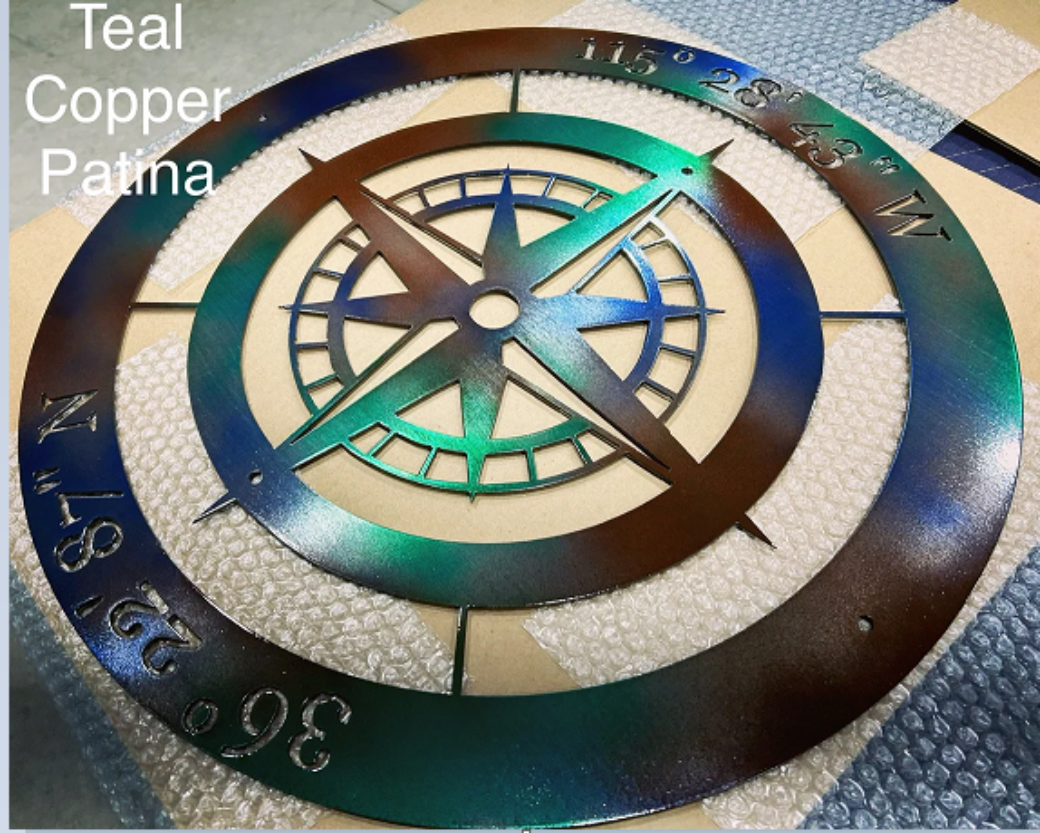 Metal Compass with Coordinates - American Aftermarkets Metalworks
