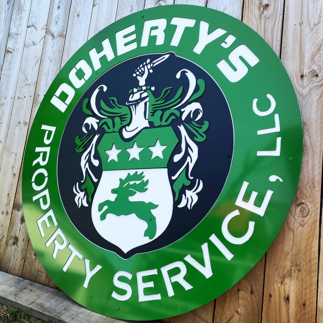 Layered Steel Business Sign with Logo | Custom Business Signs ...