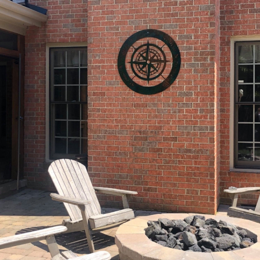 Metal Compass with Coordinates - American Aftermarkets Metalworks