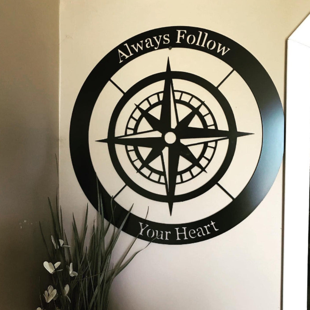 Metal Compass with Coordinates - American Aftermarkets Metalworks