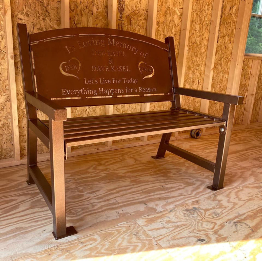 Personalized Steel Bench for Memorial, Dedication, Buddy Benches ...