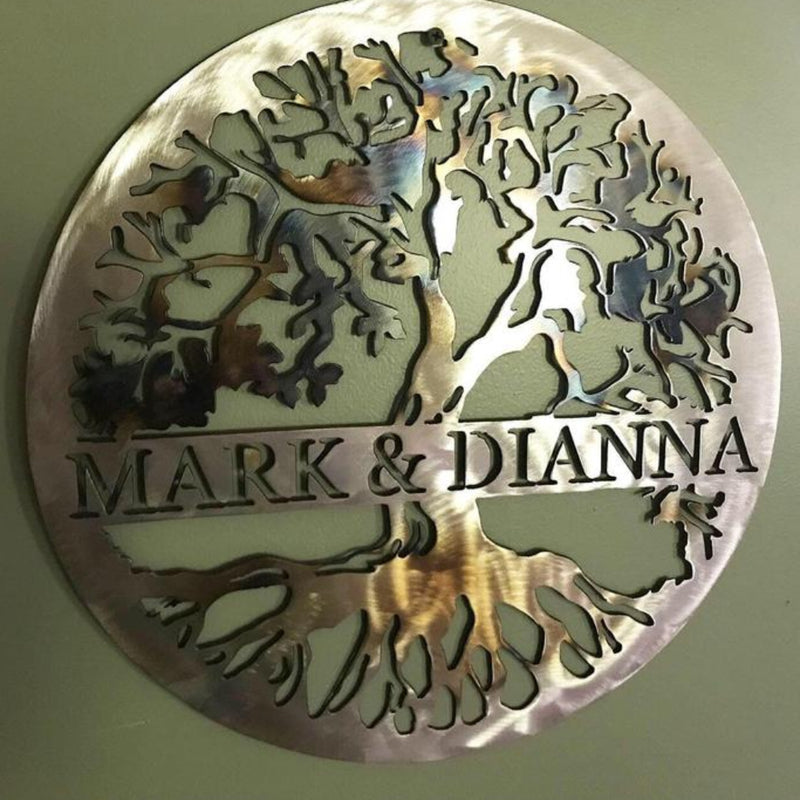 Tree of Life Metal Sign, Personalized - American Aftermarkets Metalworks