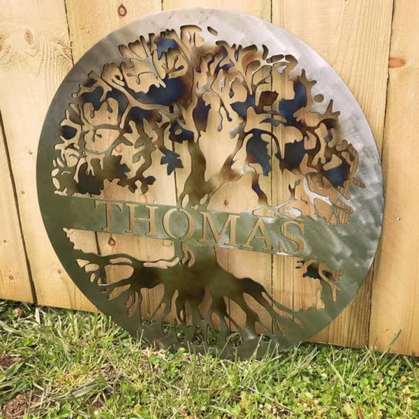 Tree of Life Metal Sign, Personalized - American Aftermarkets Metalworks