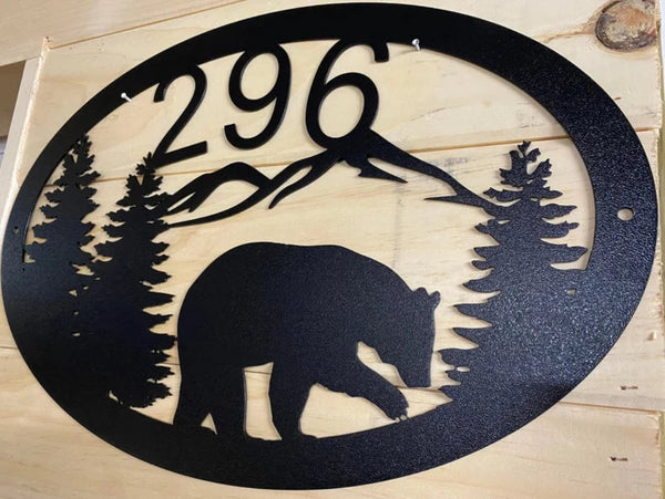 Bear Address Number Sign - American Aftermarkets Metalworks