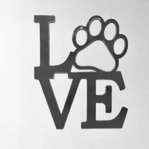 Pawprint Love Metal Sign - American Aftermarkets Metalworks