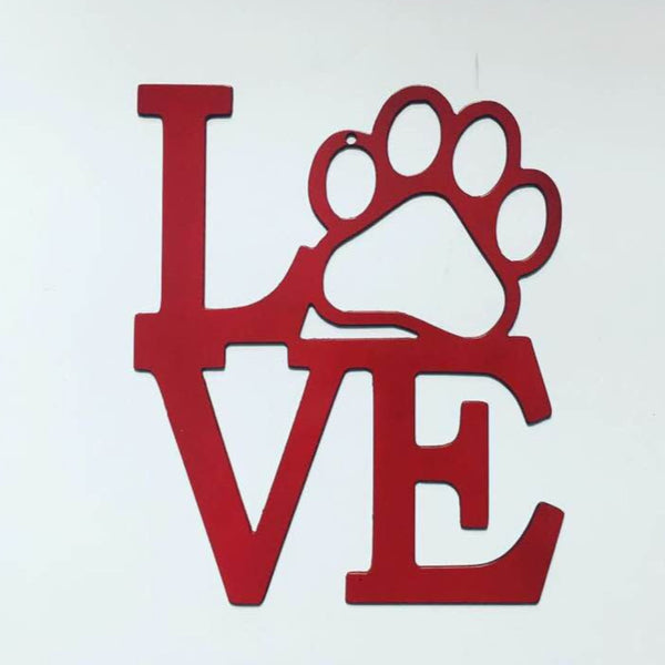 Pawprint Love Metal Sign - American Aftermarkets Metalworks
