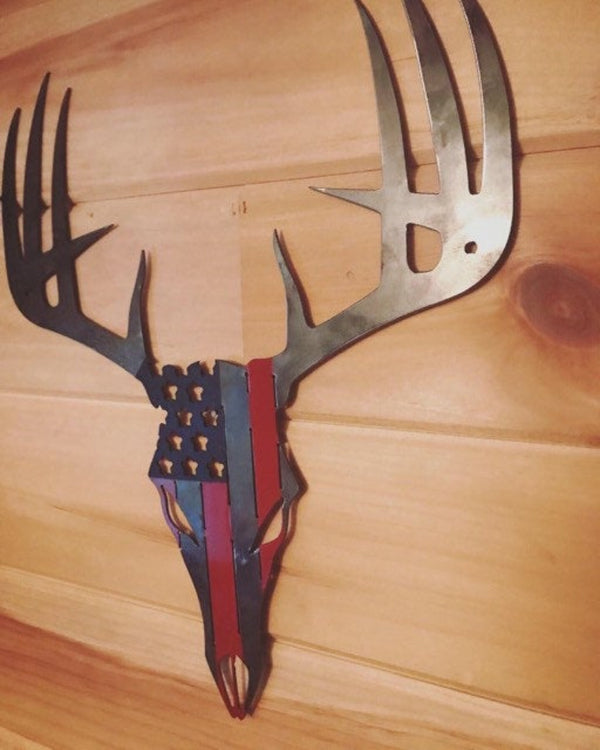 Patriotic Steel Deer Scull - American Aftermarkets Metalworks