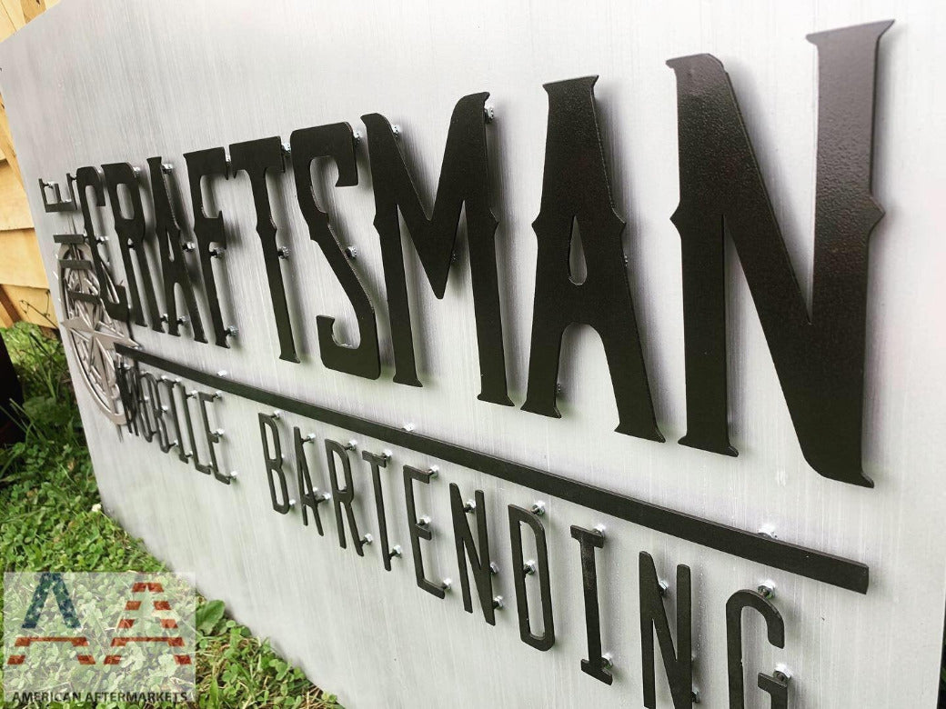 Layered Steel Business Sign with Logo | Custom Business Signs ...