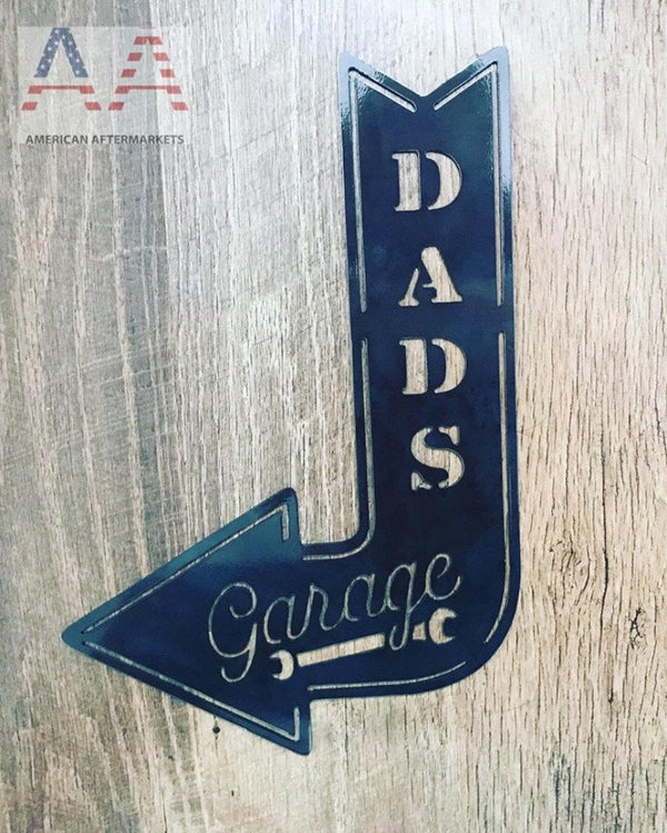 Garage Arrow Metal Sign, Personalized - American Aftermarkets Metalworks