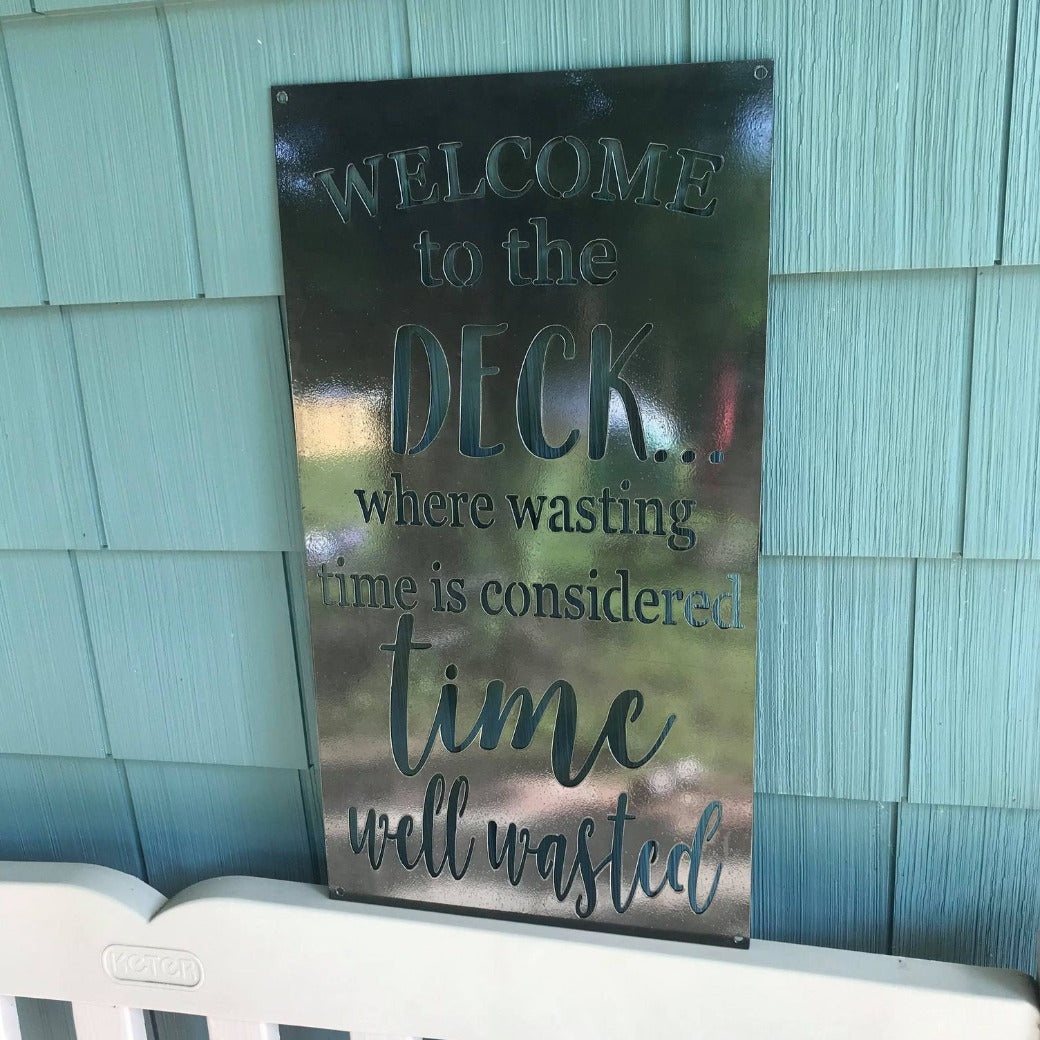 Welcome To The Deck Metal Sign - American Aftermarkets Metalworks