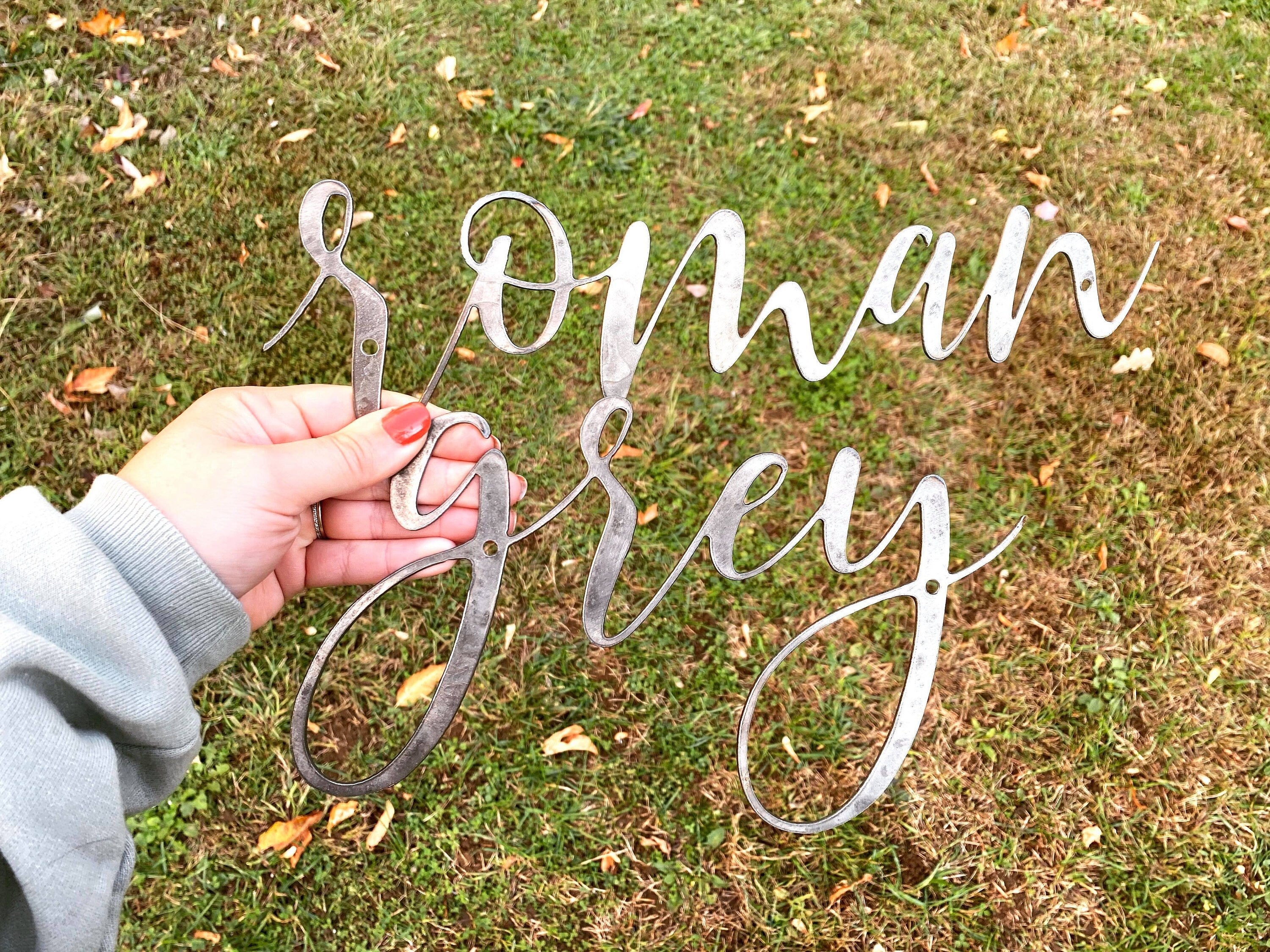 Cursive Custom Metal Name - American Aftermarkets Metalworks