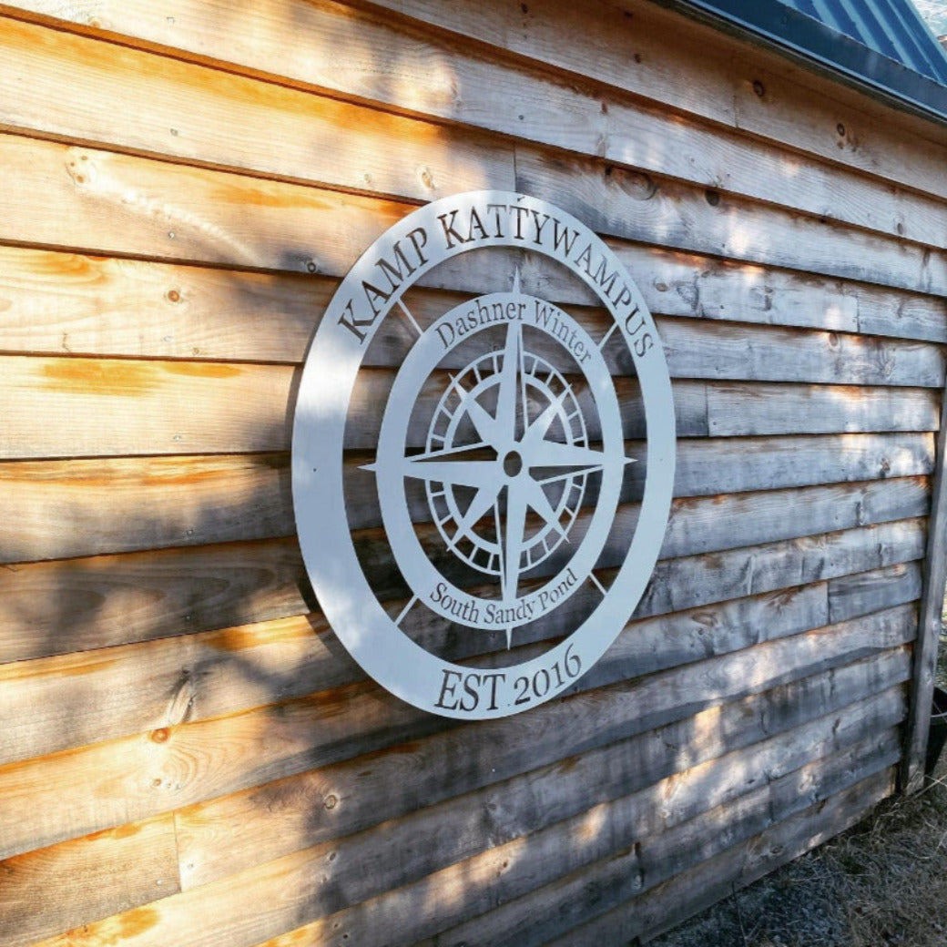 Metal Compass with Coordinates - American Aftermarkets Metalworks