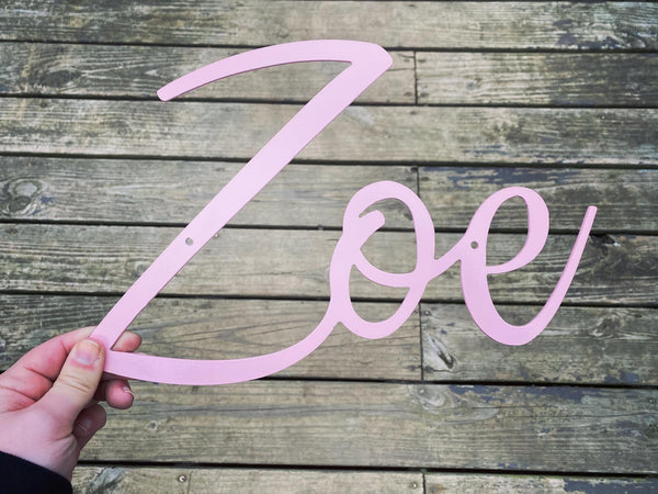 Cursive Custom Metal Name - American Aftermarkets Metalworks