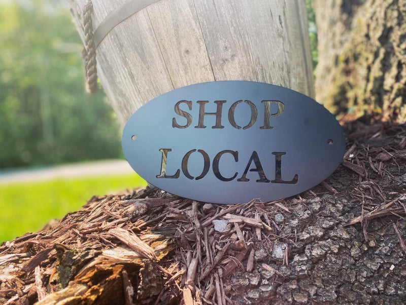 "Shop Local" Metal Sign | Personalized Metal Business Sign - American ...