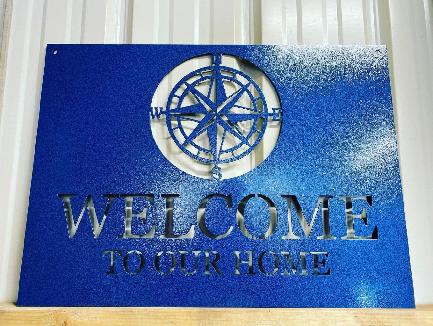 Personalized Welcome Metal Compass Sign - American Aftermarkets Metalworks