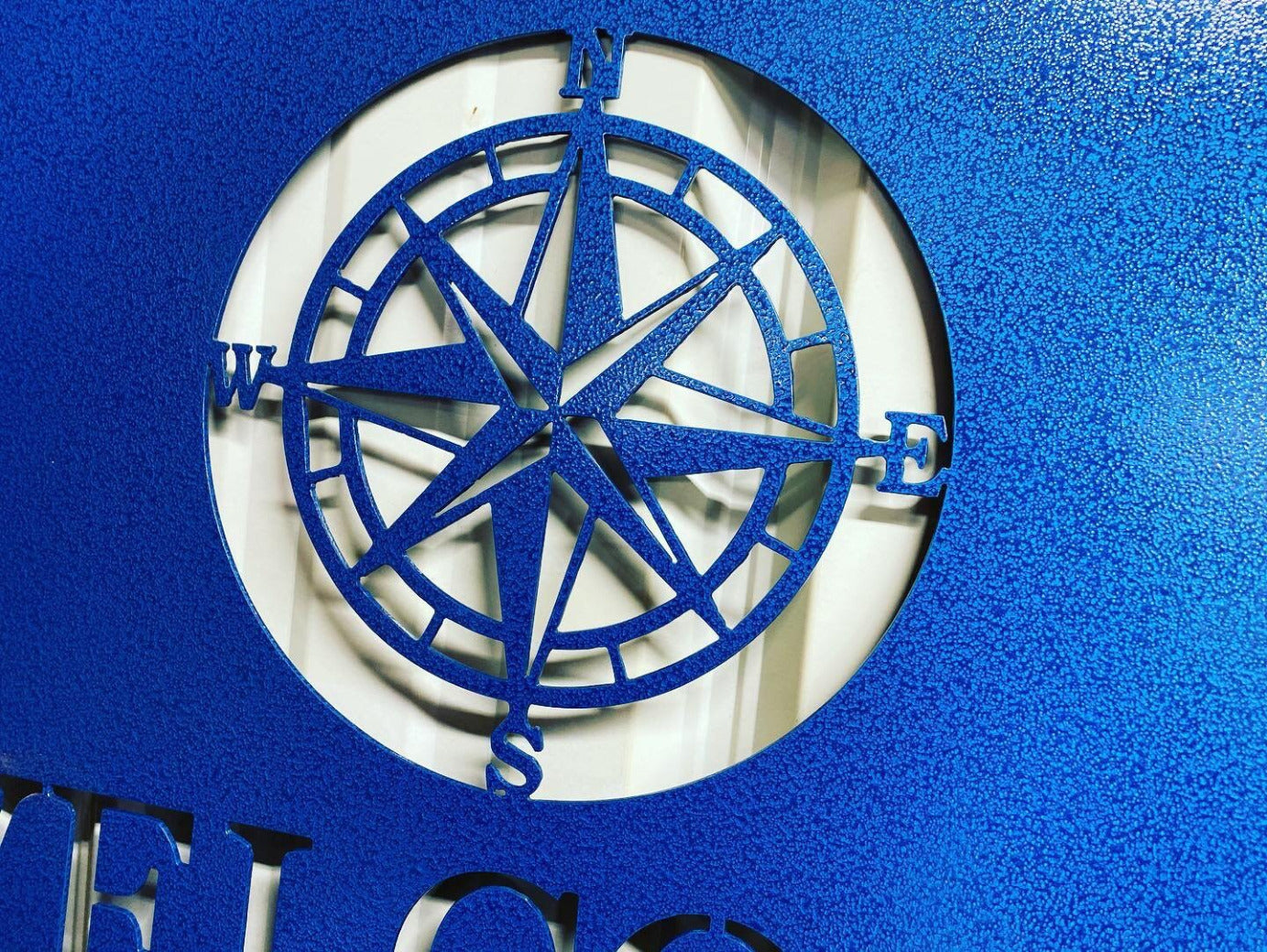 Personalized Welcome Metal Compass Sign - American Aftermarkets Metalworks