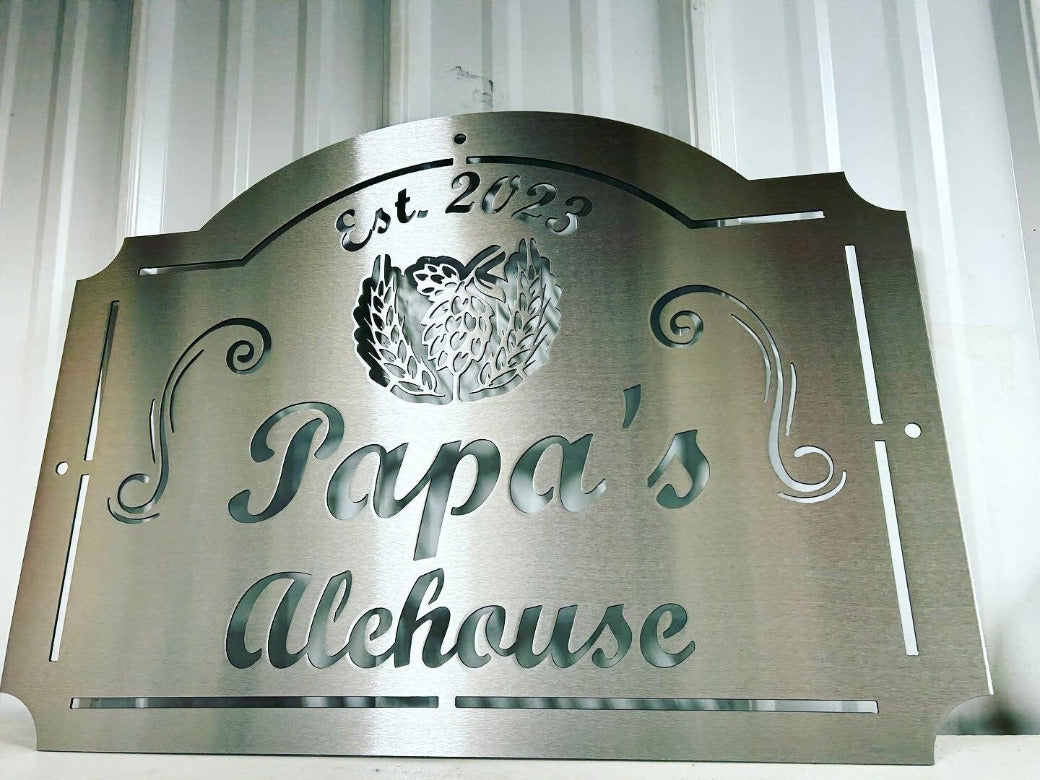 Alehouse Steel Bar Sign, Personalized - American Aftermarkets Metalworks