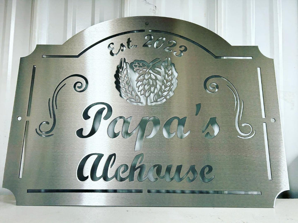 Alehouse Steel Bar Sign, Personalized - American Aftermarkets Metalworks
