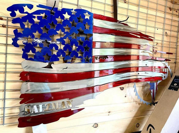 Torn and Tattered American Flag with Personalization - American ...