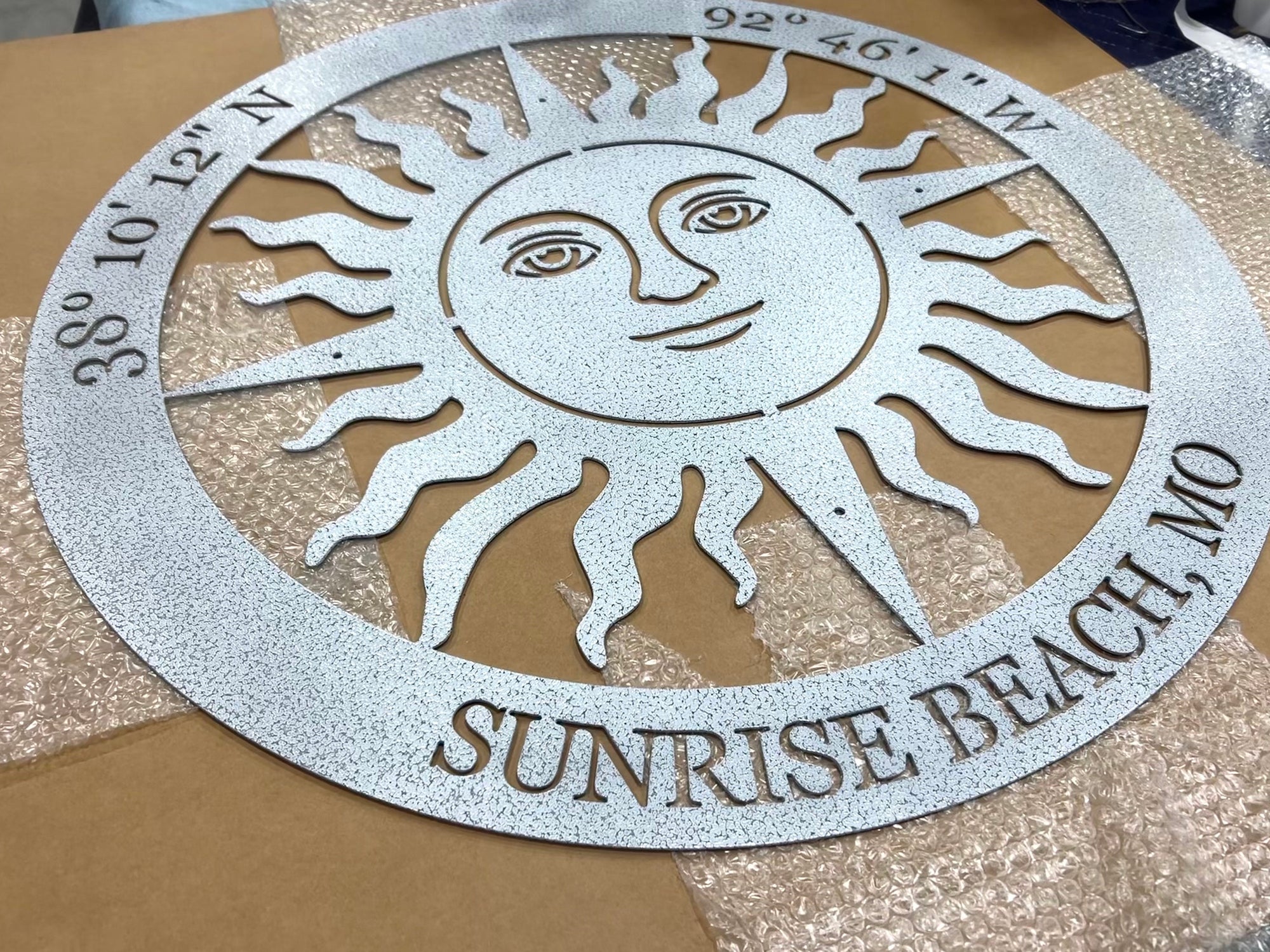 Custom Metal Sun Compass with Coordinates - American Aftermarkets ...